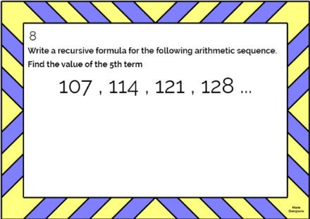 Geometric Sequences: Recursive and Explicit Formulas - Google Forms ...