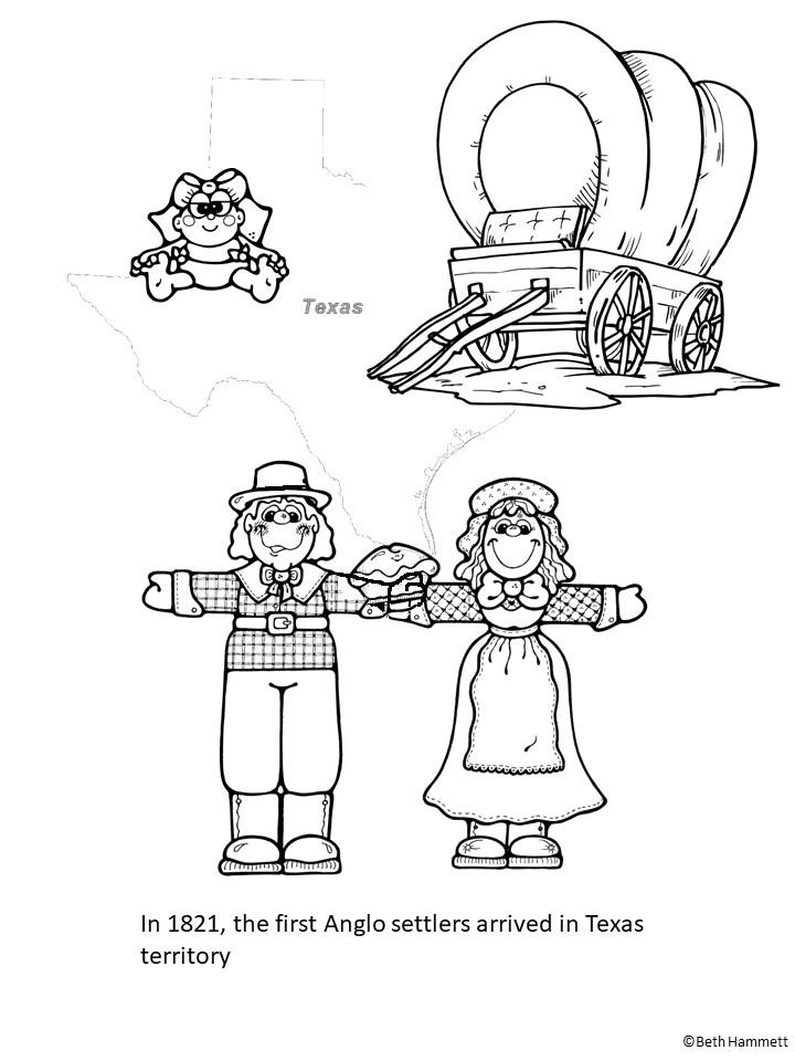 Texas History Coloring Sheets and Timeline (1821-1848)