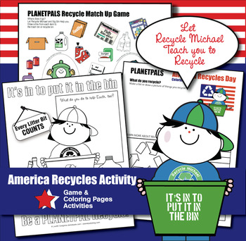 Planetpals Patriotic Holiday Day Activity Coloring & Game Recycle Kit ...