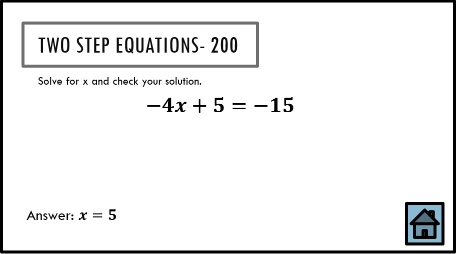 Two Step Equations Jeopardy - Amped Up Learning