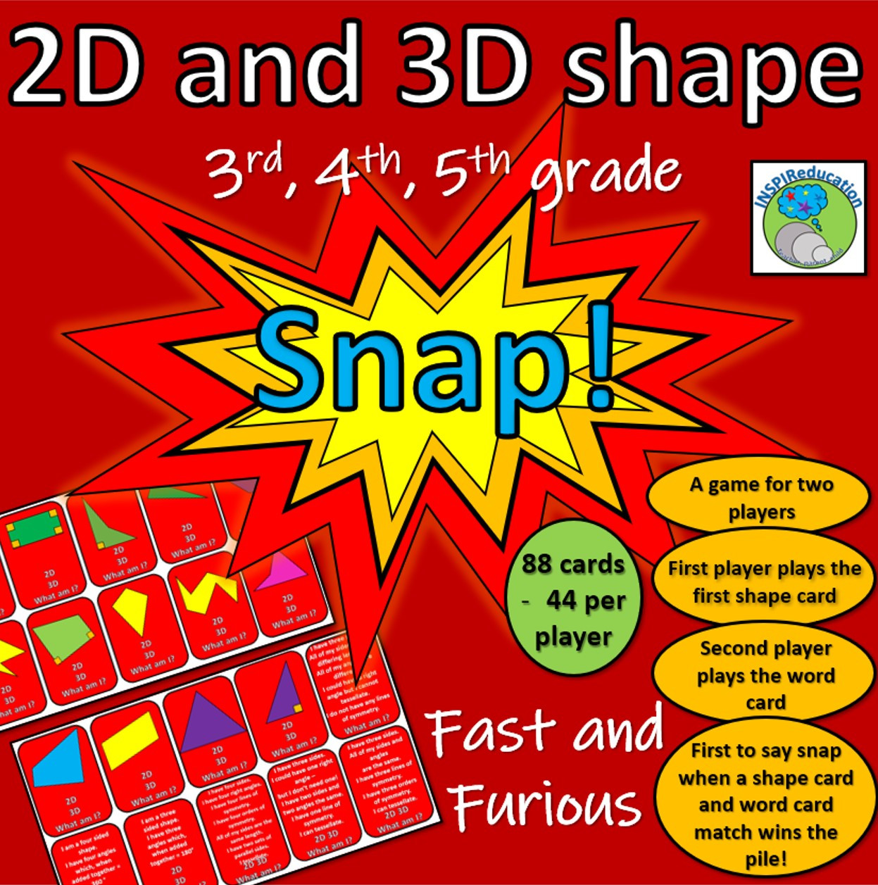 2D and 3D shape - SNAP! 88 cards including images, descriptions, nets ...