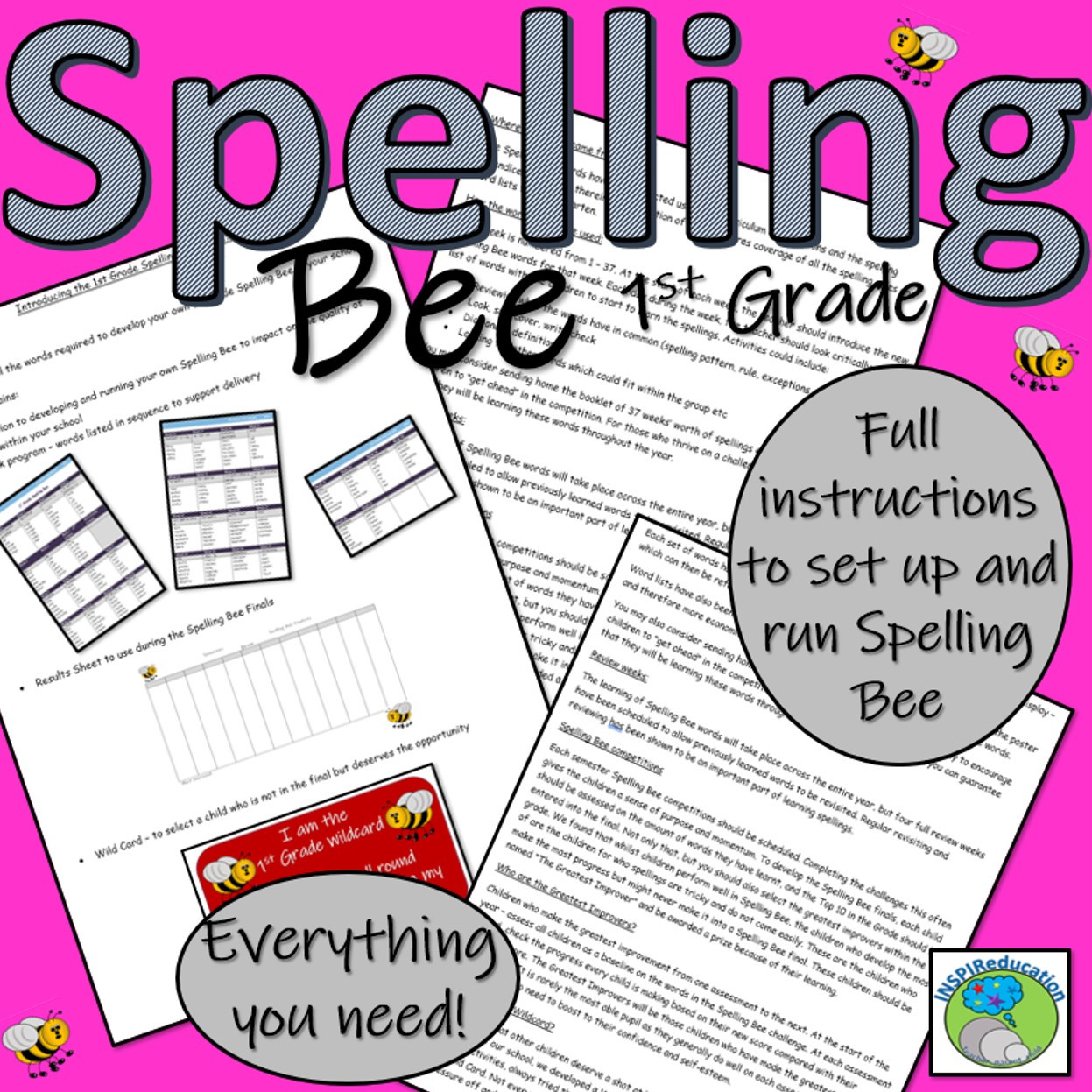 1st Grade Spelling Bee - All You Need - Amped Up Learning