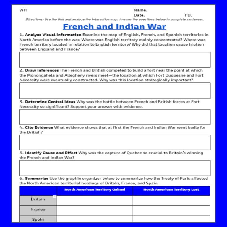 Interactive Map: French and Indian War - Amped Up Learning