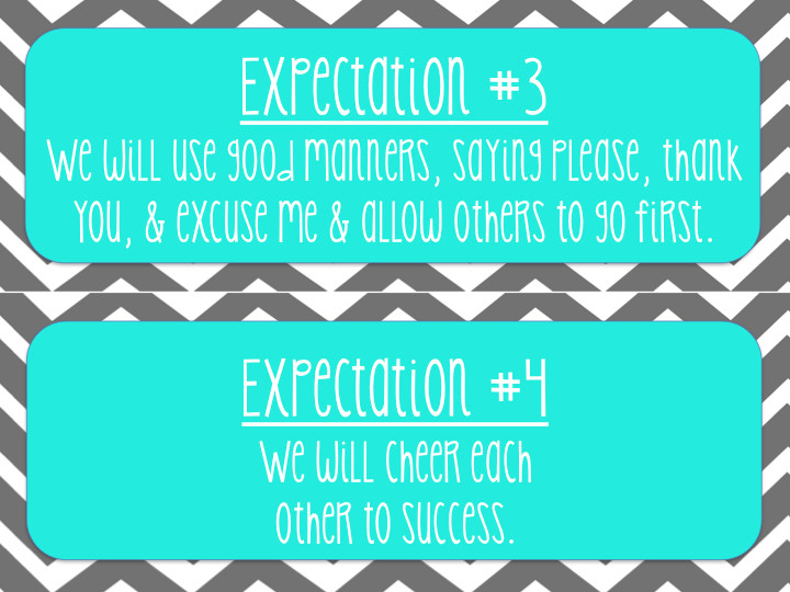 Great Expectations Classroom Culture Resources (chevron theme) - Amped ...