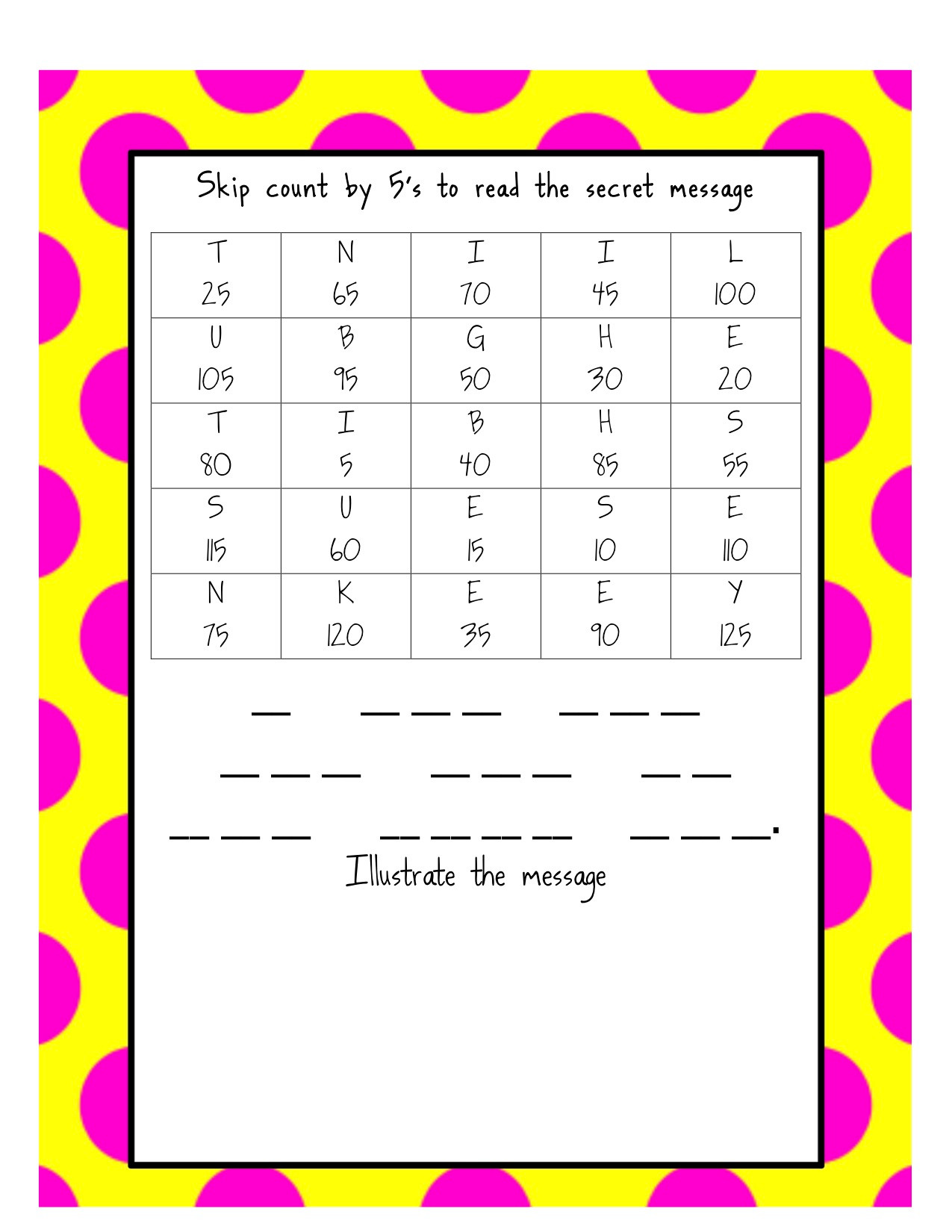 Skip Counting Mystery Puzzles