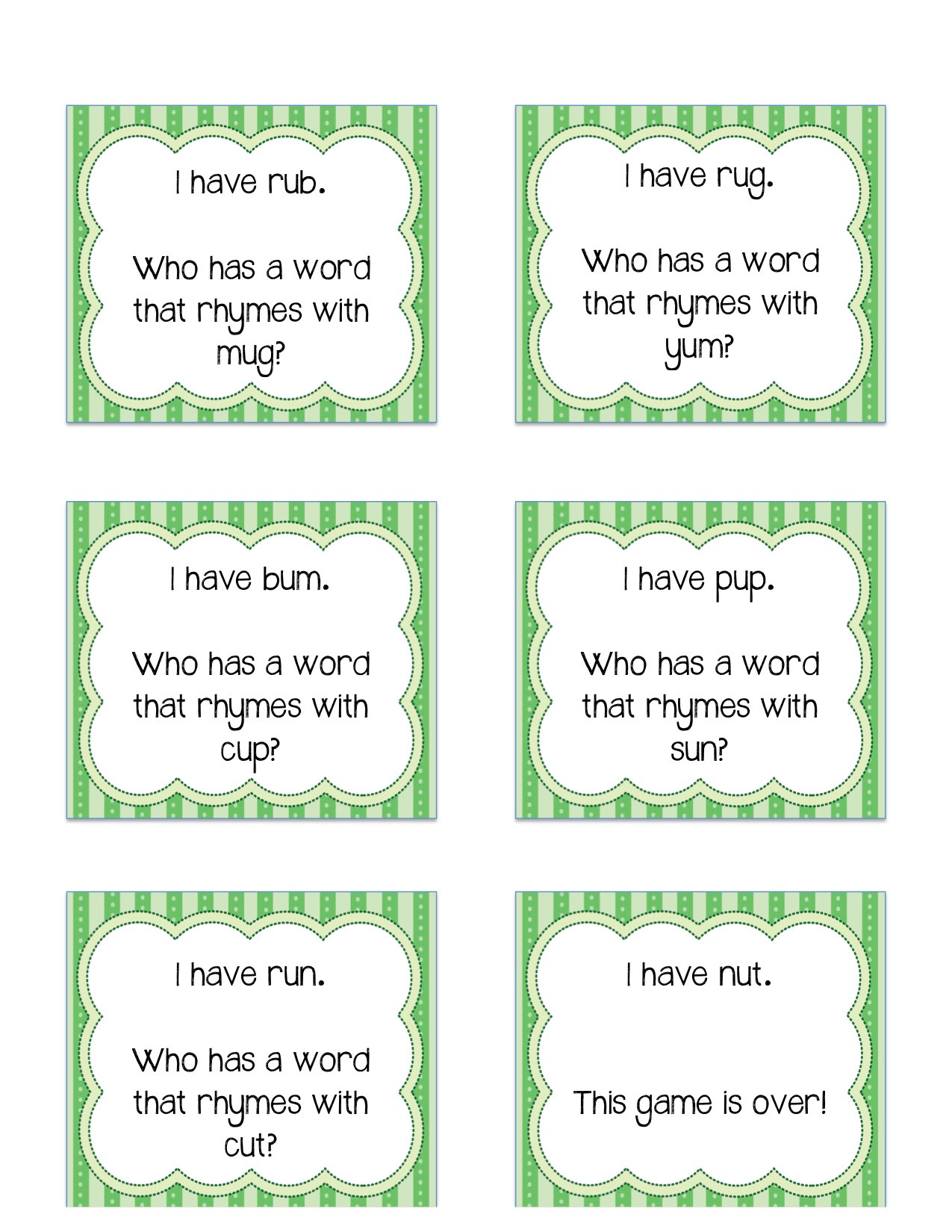 CVC Rhyming Cards