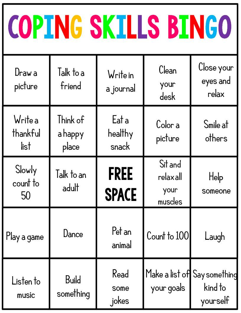 Coping Skills Bingo Game