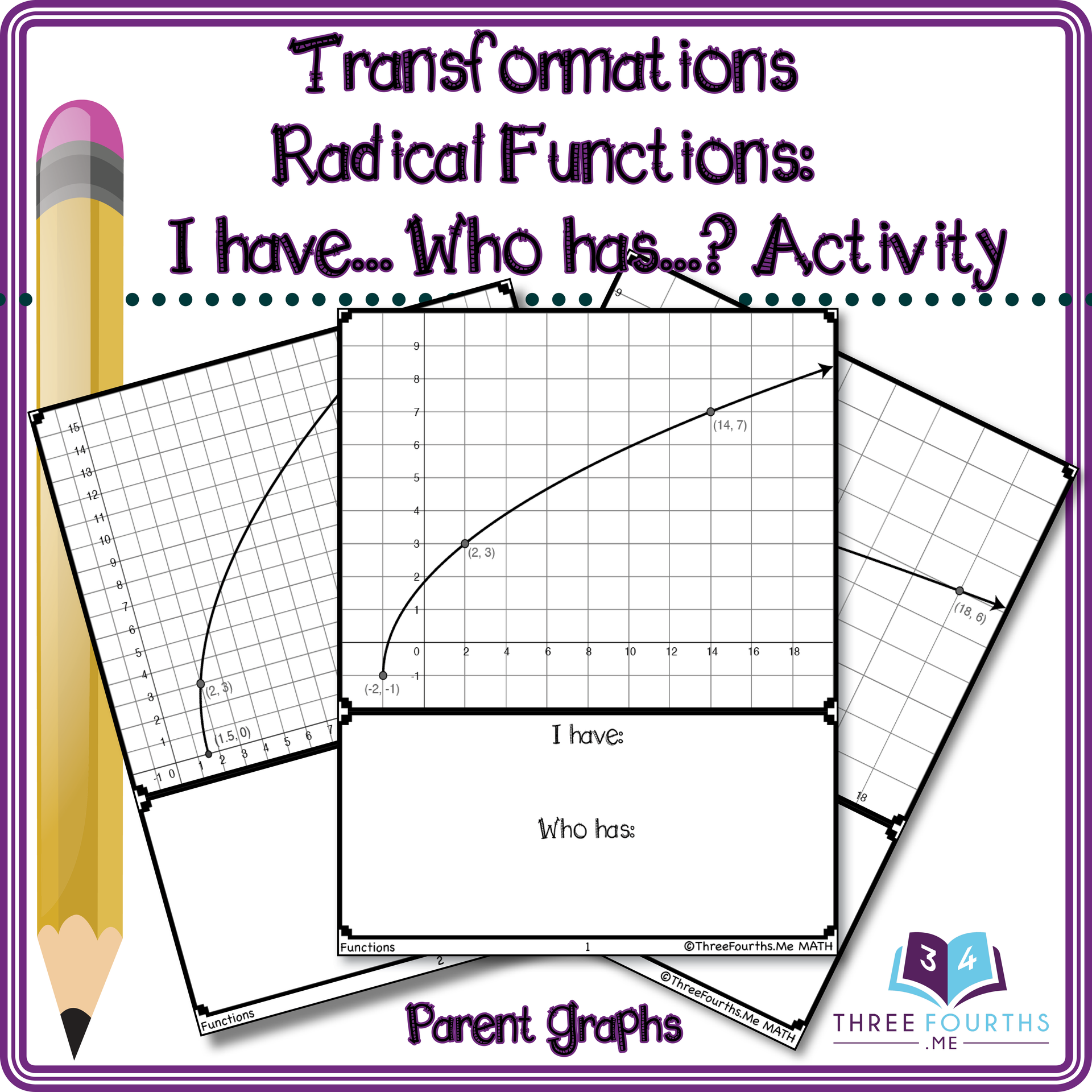 Radical Square Root Function Transformations Activity Amped Up Learning