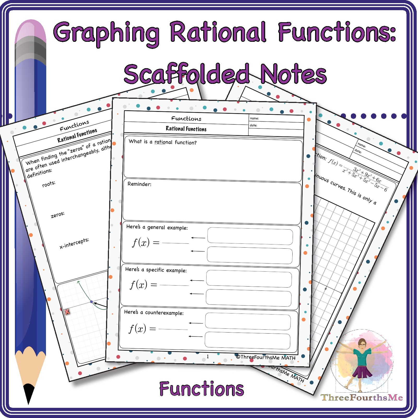 Graphing Rational Functions Scaffolded Notes - Amped Up Learning