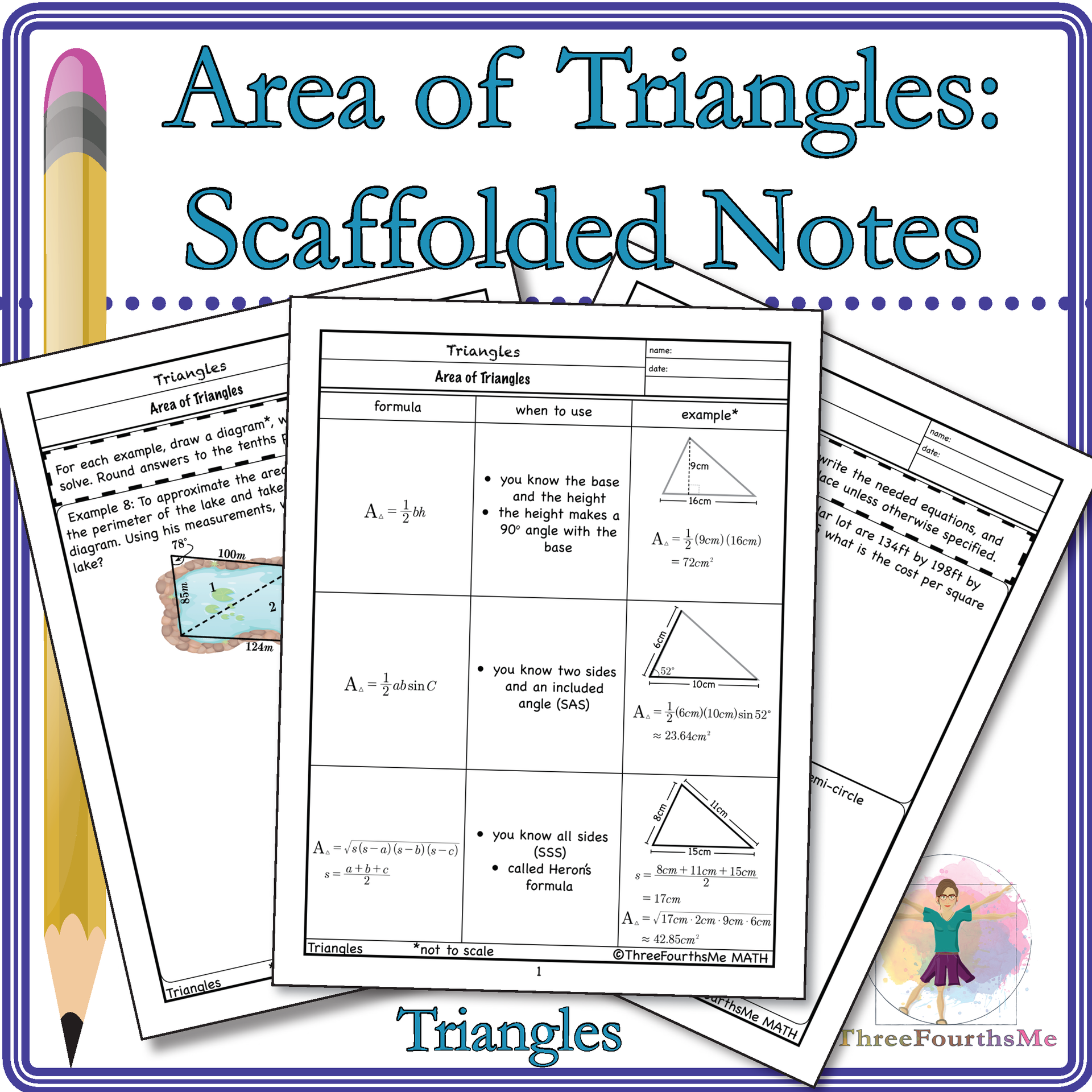 Area of Triangles BUNDLE - Amped Up Learning