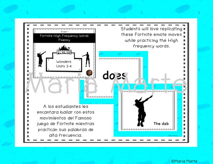 Fortnite HFW - High Frequency Words Fluency-Wonders Units 1-2