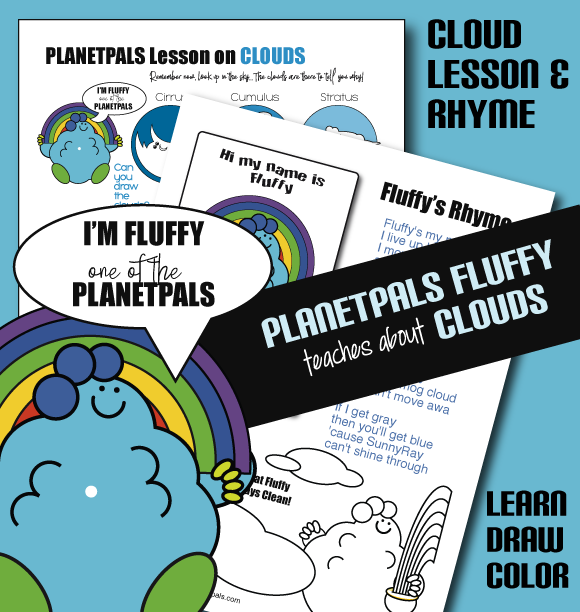 Planetpals Cloud Activity Lesson Set Learn Cloud Types Drawing Color w ...