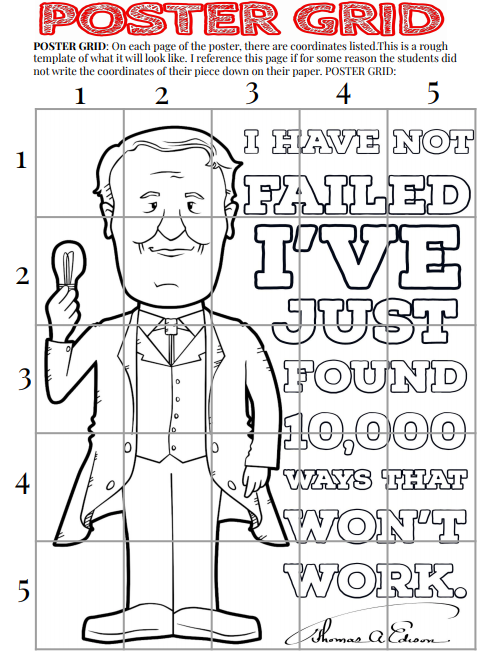 Thomas Edison Growth Mindset "Failure" Collaborative Poster - Amped Up ...