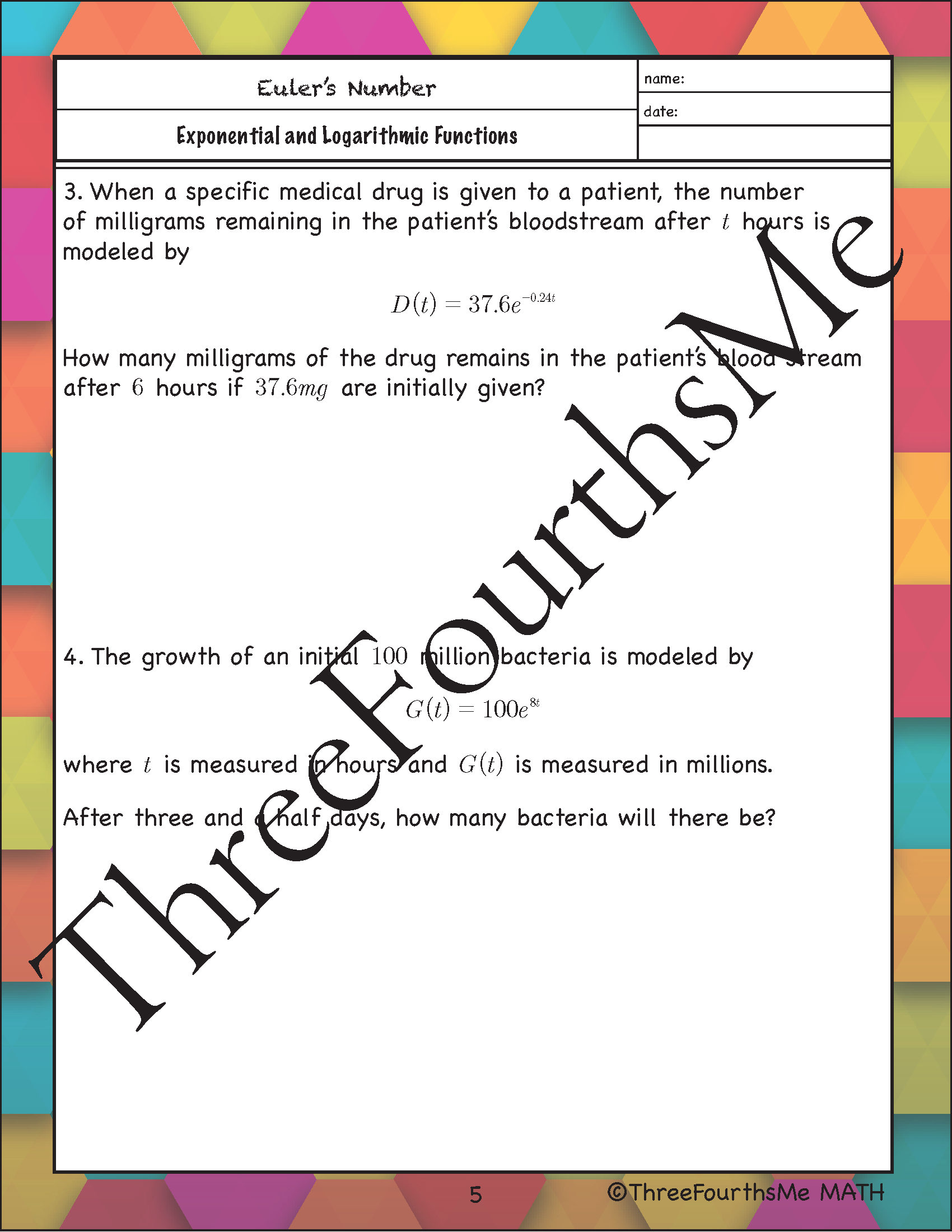 Euler S Number E Notes And Applications Amped Up Learning