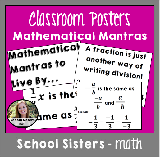 7th Grade Mathematical Mantras Posters - Amped Up Learning