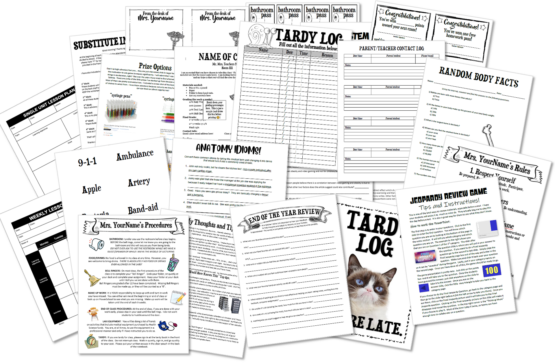 Health Science Teacher SURVIVAL KIT - Amped Up Learning