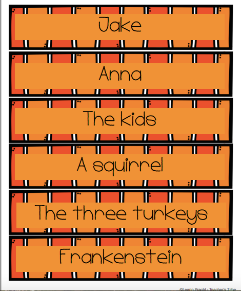 Fall Silly Sentences Center