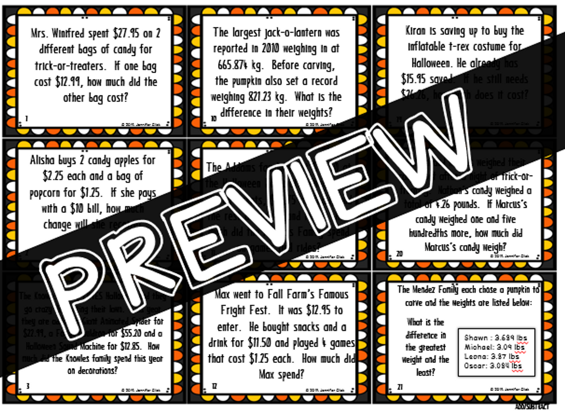 Trick-or-Treat Game: Decimal Word Problems - Amped Up Learning