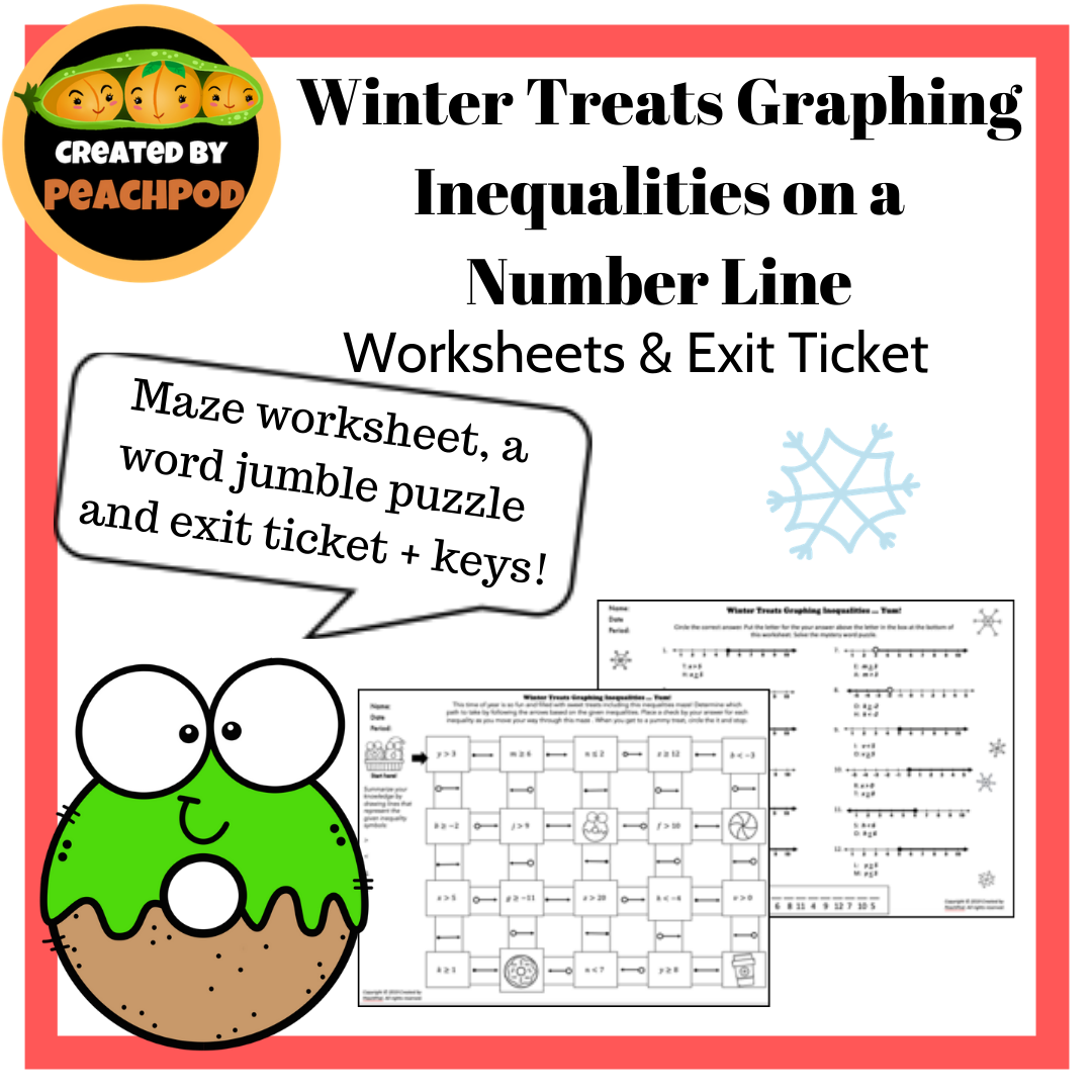 Winter Treats: Graphing Inequalities on a Number Line … A Maze and Word ...