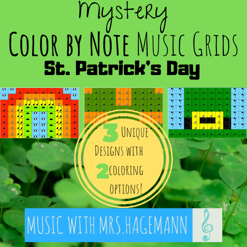 Color by Note Music Grids: St. Patrick's Day - Amped Up Learning