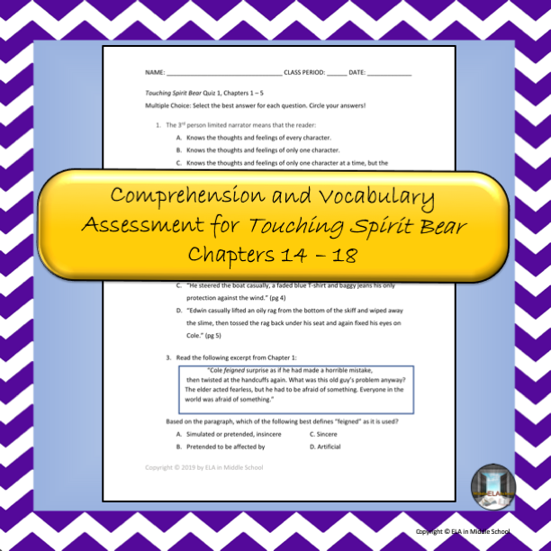 Touching Spirit Bear Assessment 4 Chapters 14-18 - Amped Up Learning