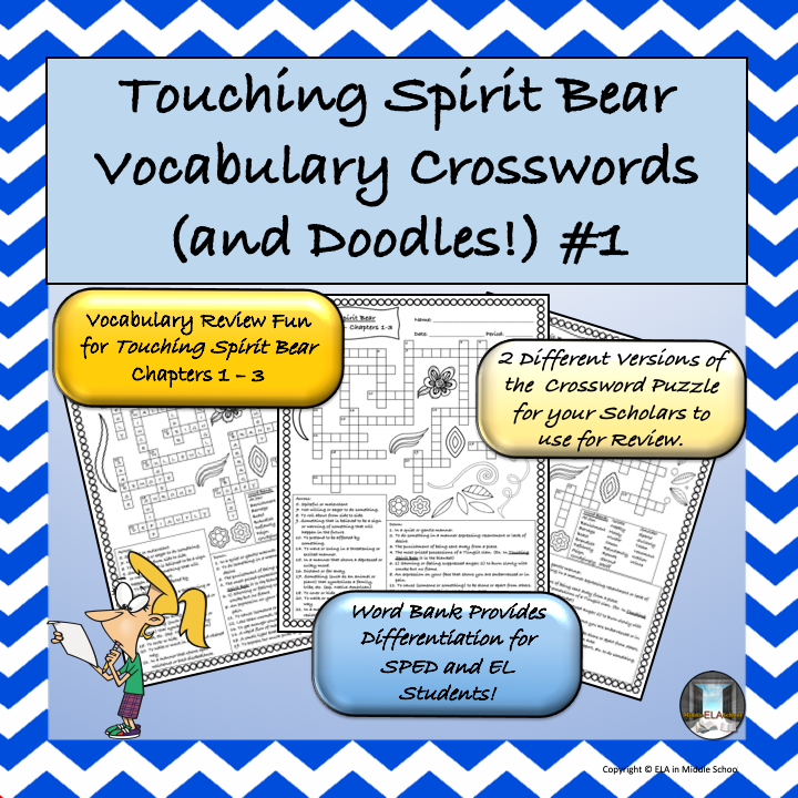 Touching Spirit Bear Vocabulary Crosswords (with Doodles!) Set 1 ...