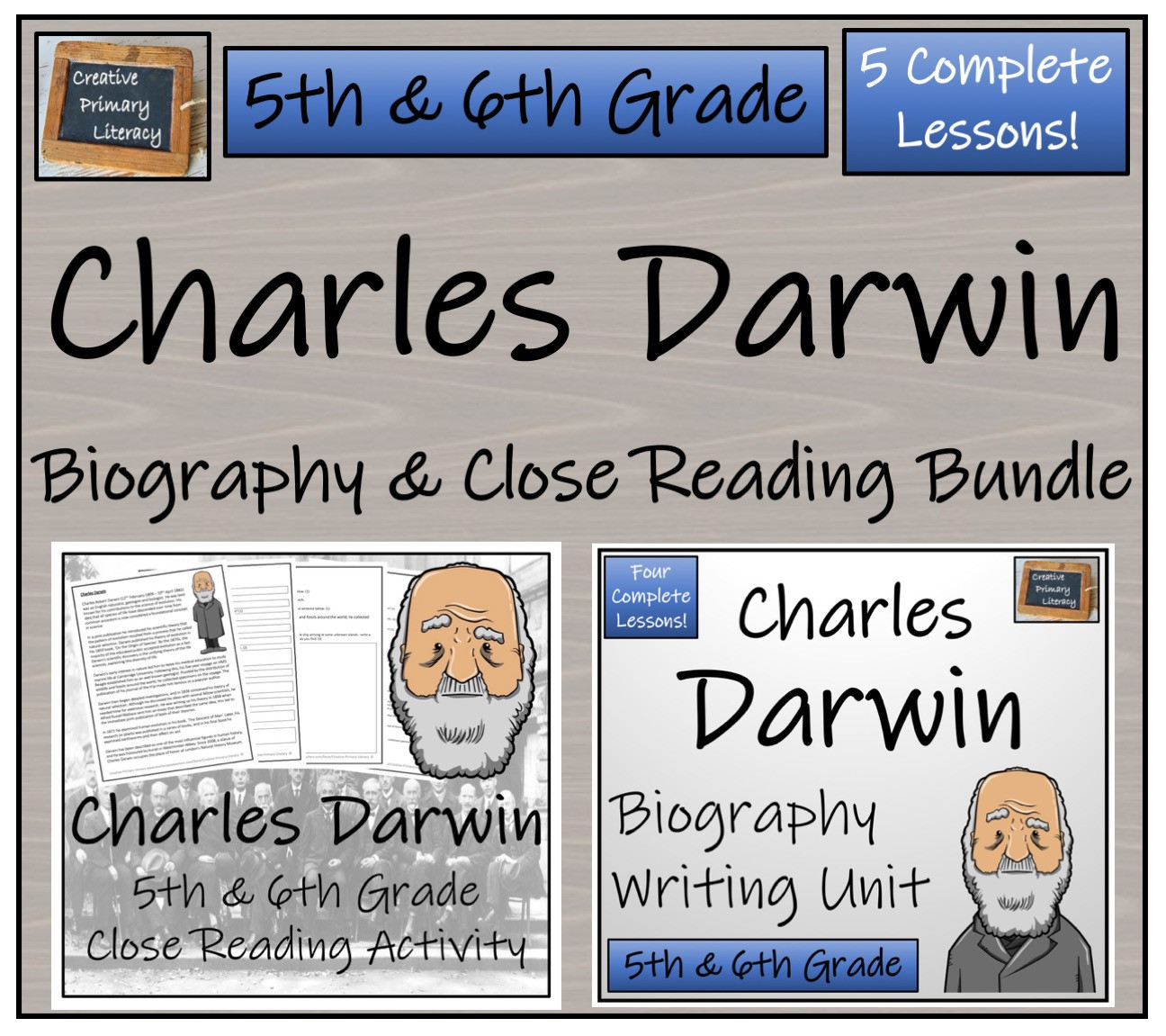 Charles Darwin - 5th & 6th Grade Close Read & Biography Writing Bundle ...