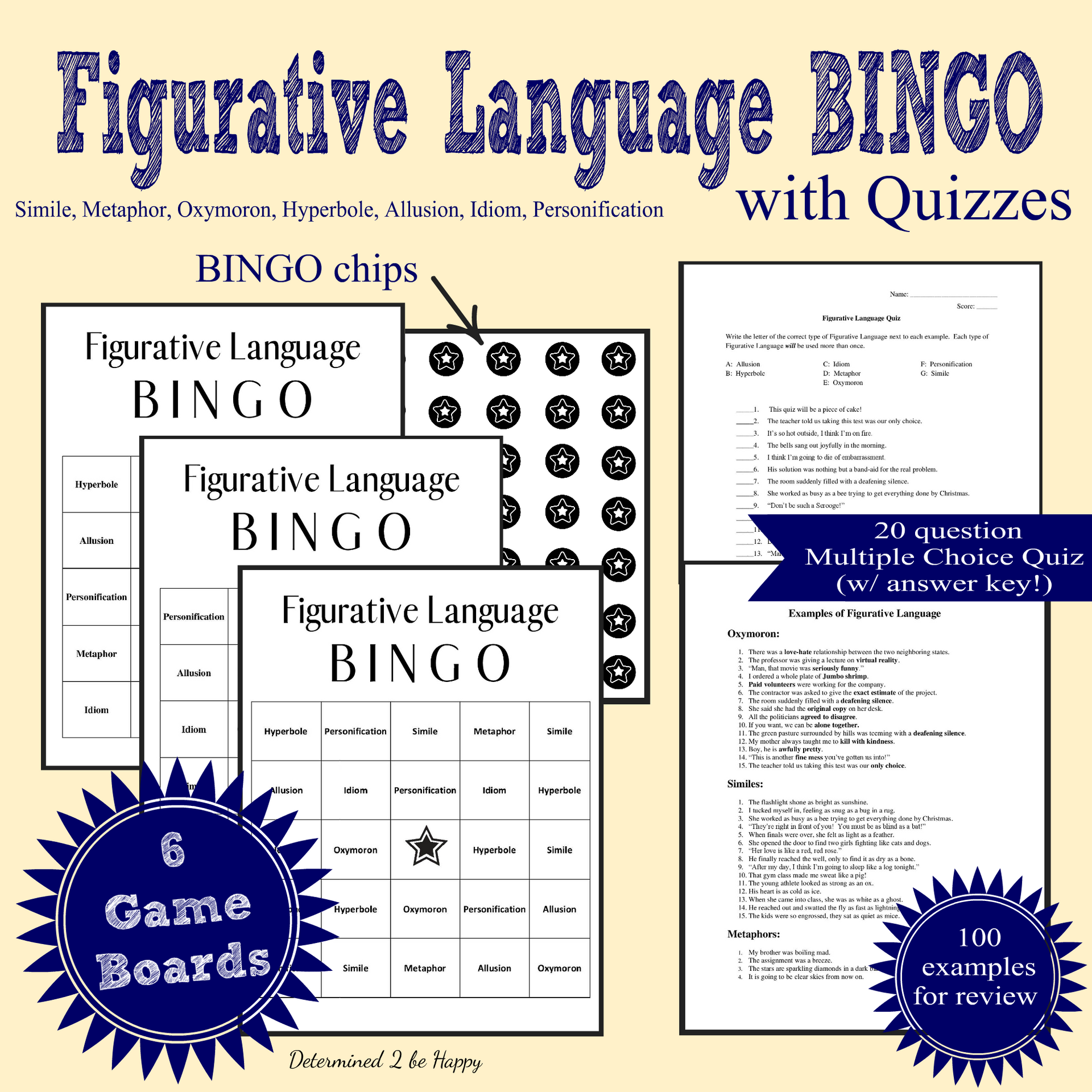 Figurative Language BINGO and Quiz - Amped Up Learning