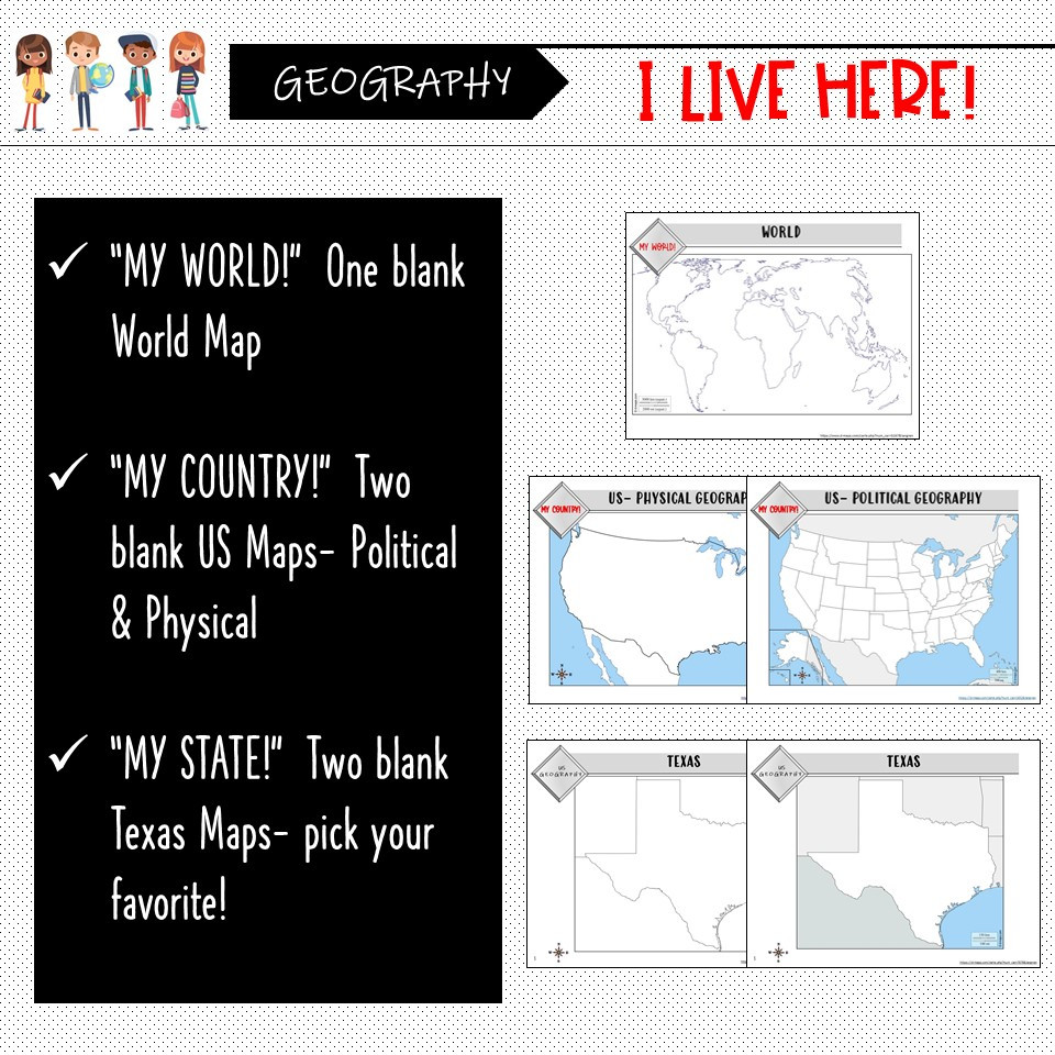 Texas Map Activity- 'My World, My Country, My State'! (Label and Color ...