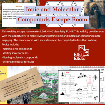 Ionic and Molecular Compounds Chemistry Escape Room Activity