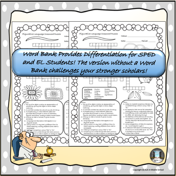 Figurative Language Crosswords (and Doodles!)! - Amped Up Learning