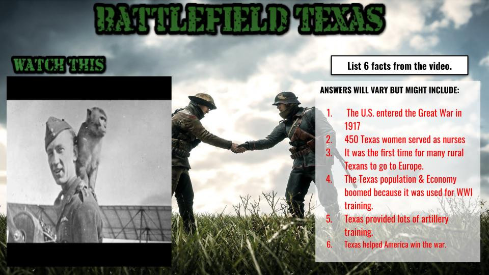 World War One & Texas DIGITAL Interactive Notebook - Amped Up Learning
