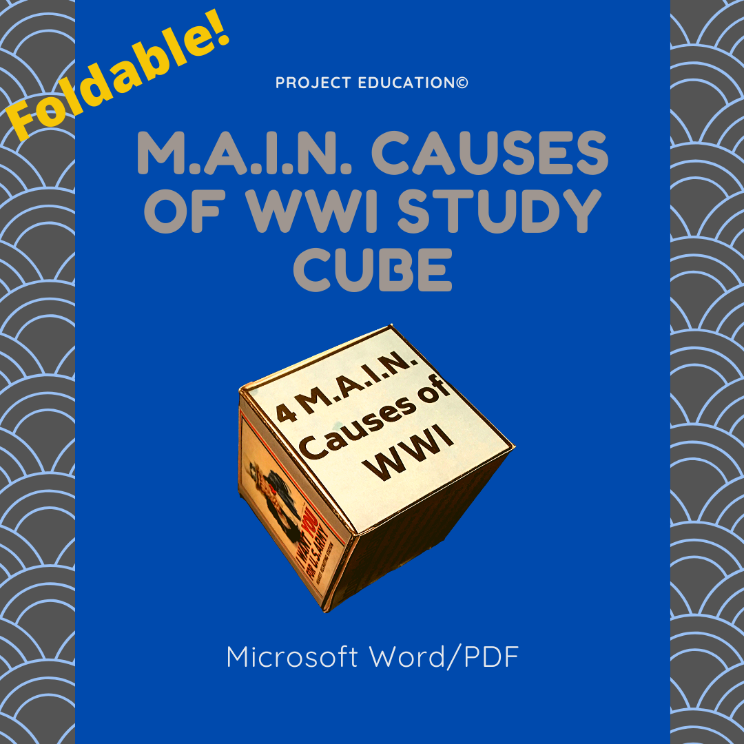 M.A.I.N. Causes of World War I Study Cube - Amped Up Learning