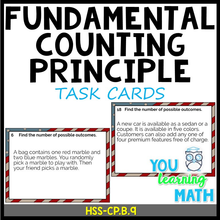 Fundamental Counting Principle: 20 Task Cards - Amped Up Learning