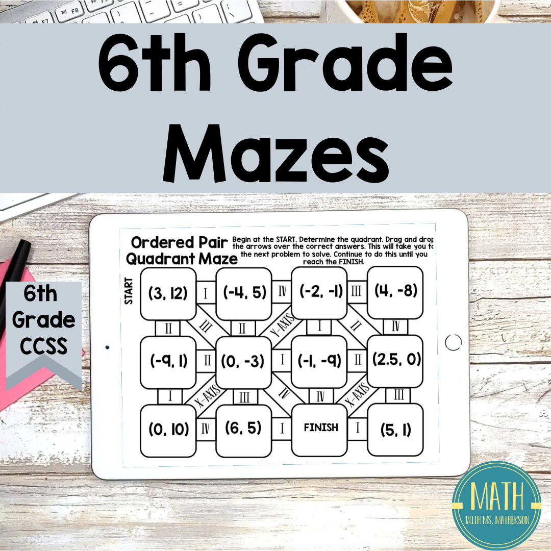6th Grade Math Mazes: Online Digital Learning Activity - FREE - Amped ...