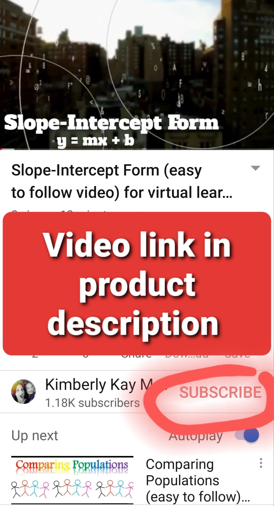 Slope-Intercept Form (y = mx + b) video & editable notes