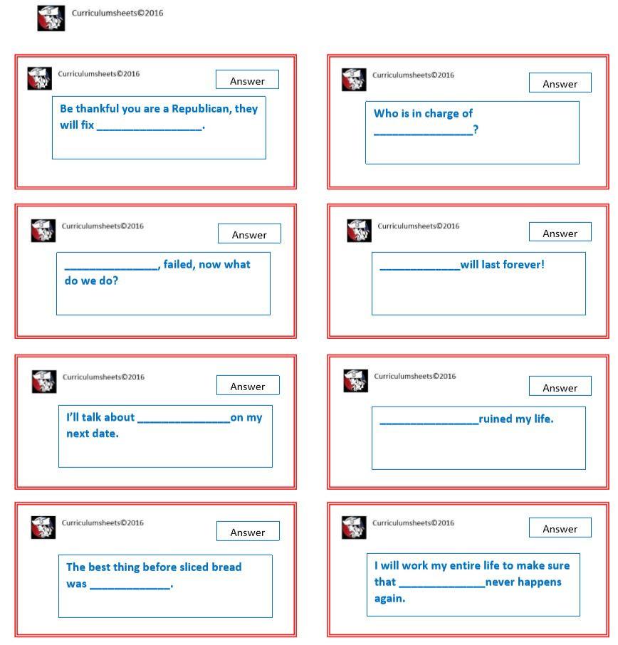 (AP Government) Cards Against Government - A Game of Political Words