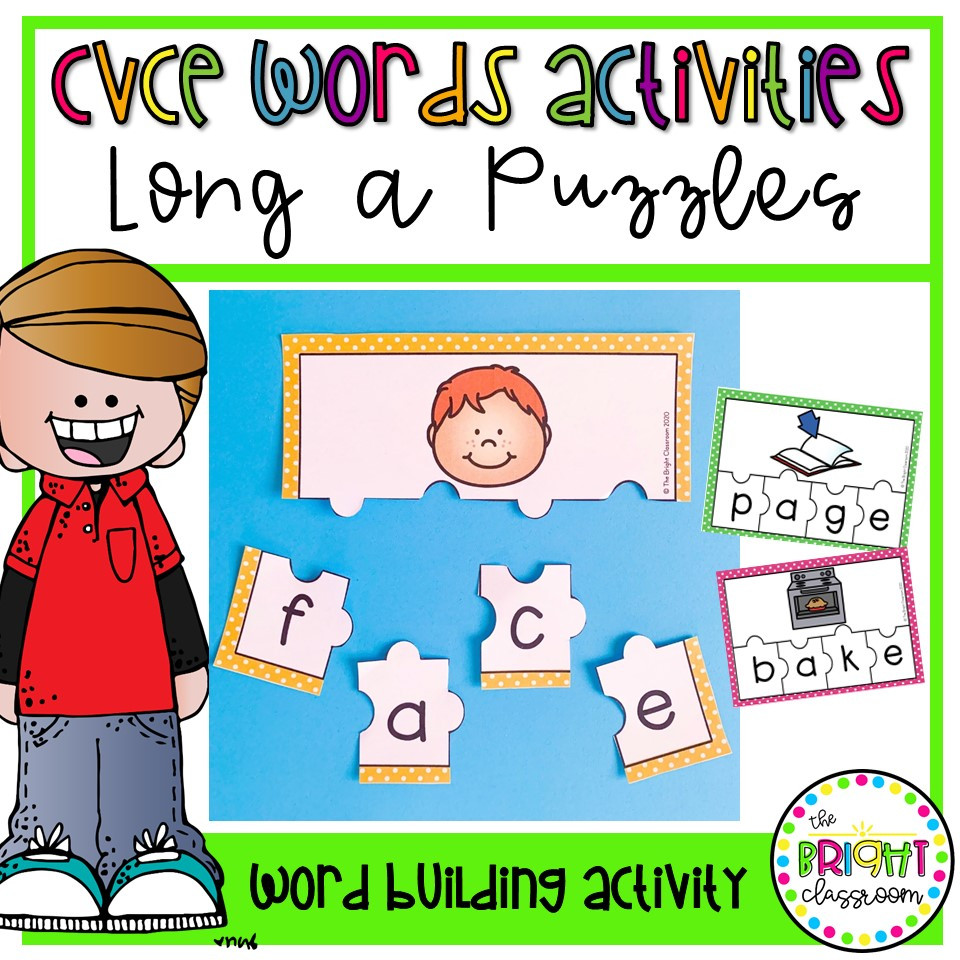CVCE Words Activity- Long a Puzzles