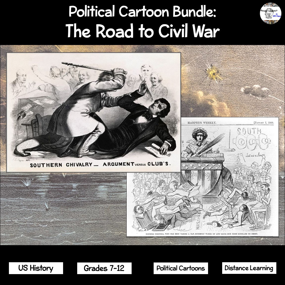 Political Cartoon Bundle: The Road to Civil War - Amped Up Learning
