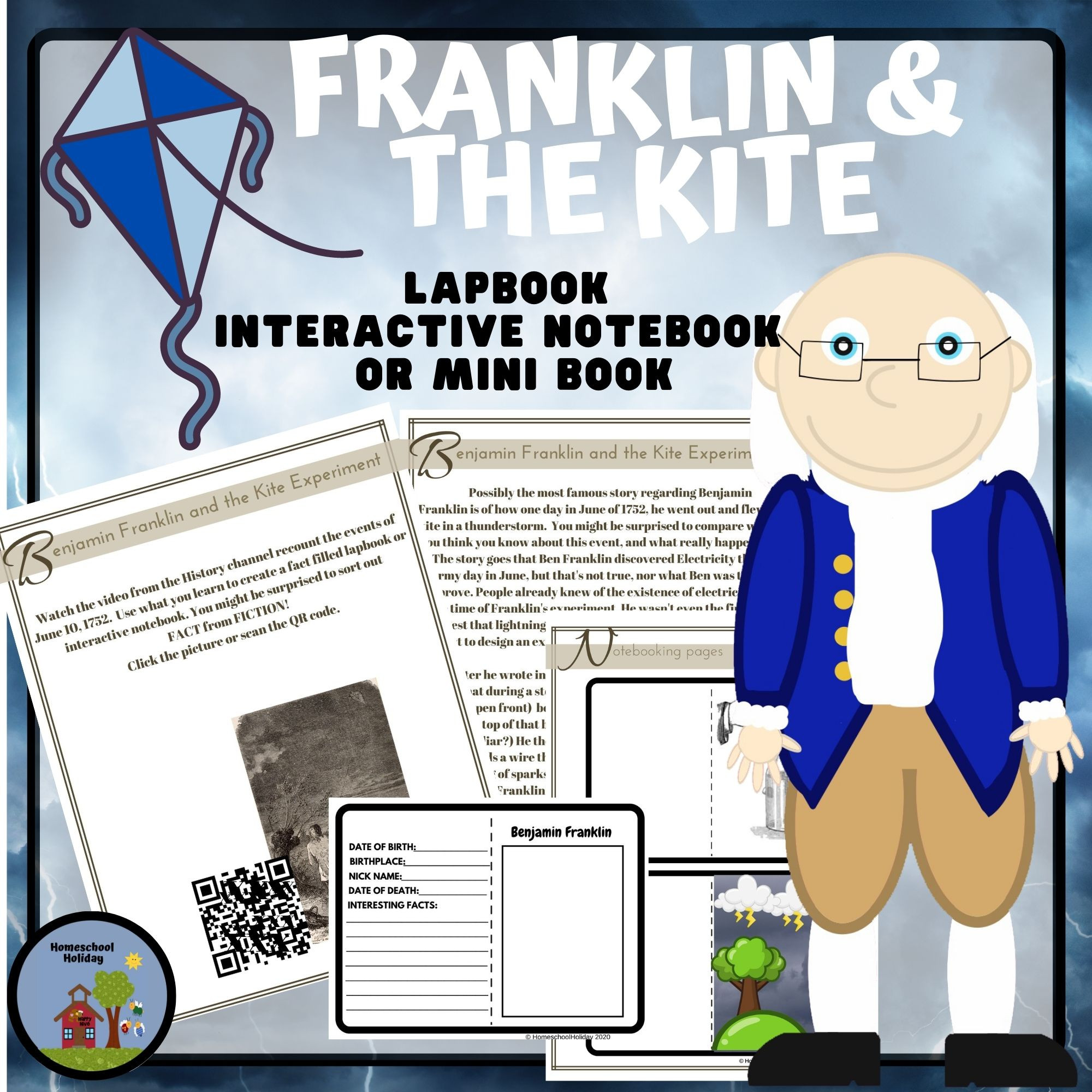 Benjamin Franklin and the Kite - National Electricity Day