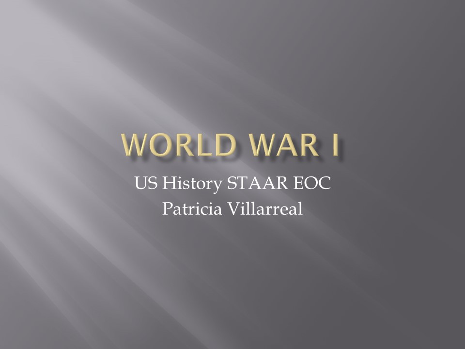 World War I Review