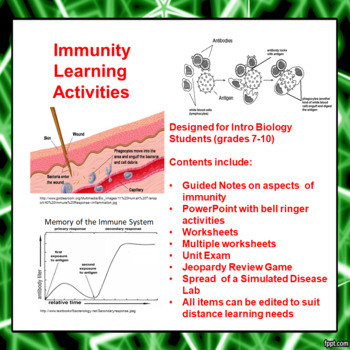 Immunity Learning Activities (Distance Learning)