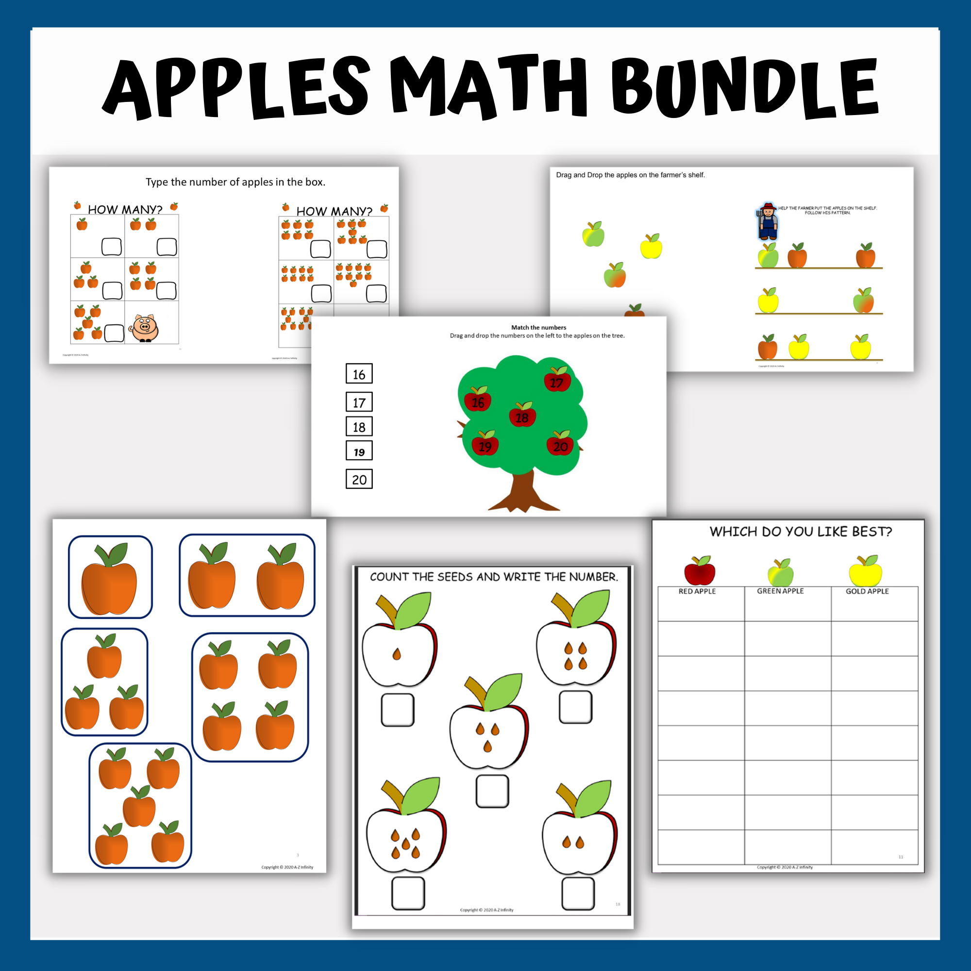 Bundle Digital And Printable Apple Math Unit
