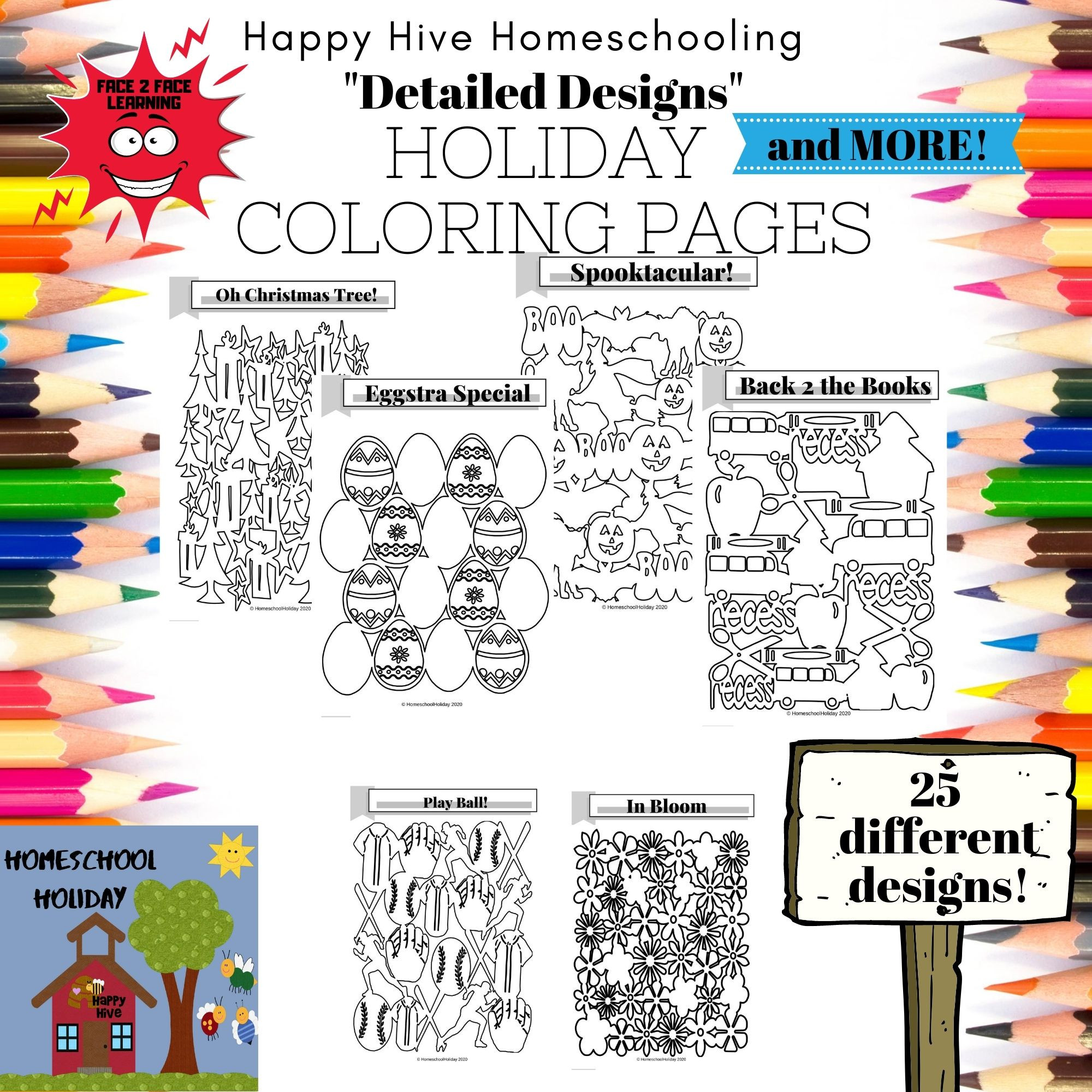 Holiday (and more) Coloring Pages - National Coloring Book Day - Amped ...