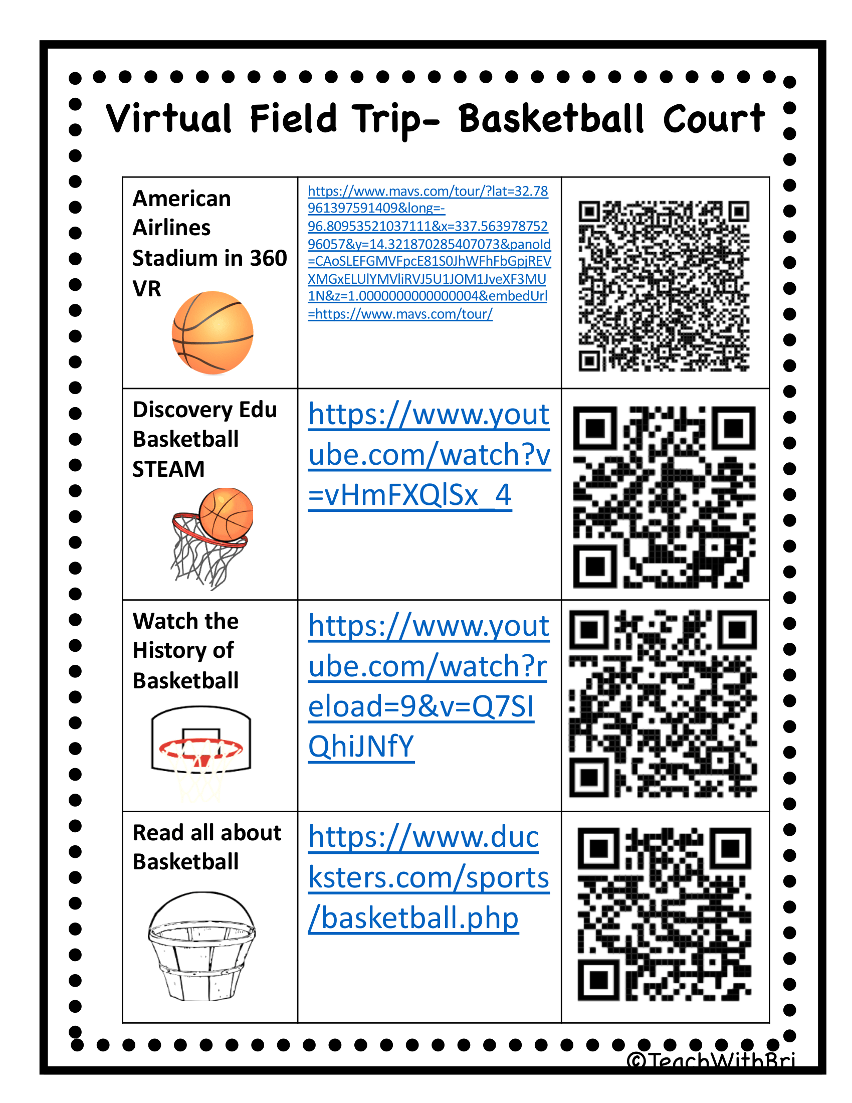 Basketball Virtual Field Trip