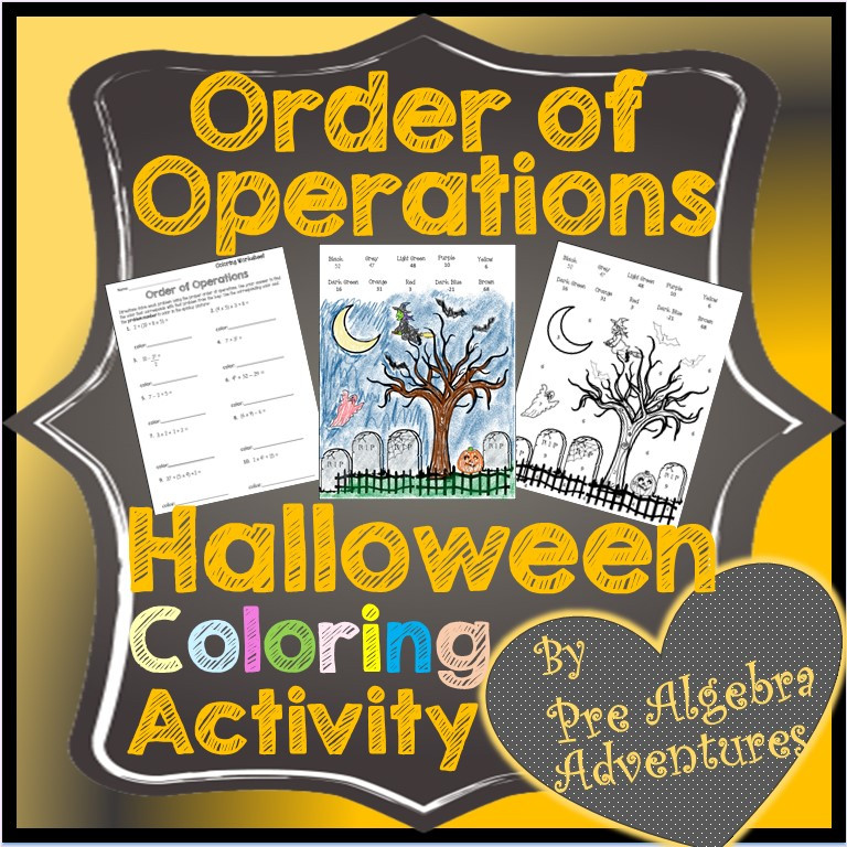 Halloween Order of Operations Coloring Activity - Amped Up Learning
