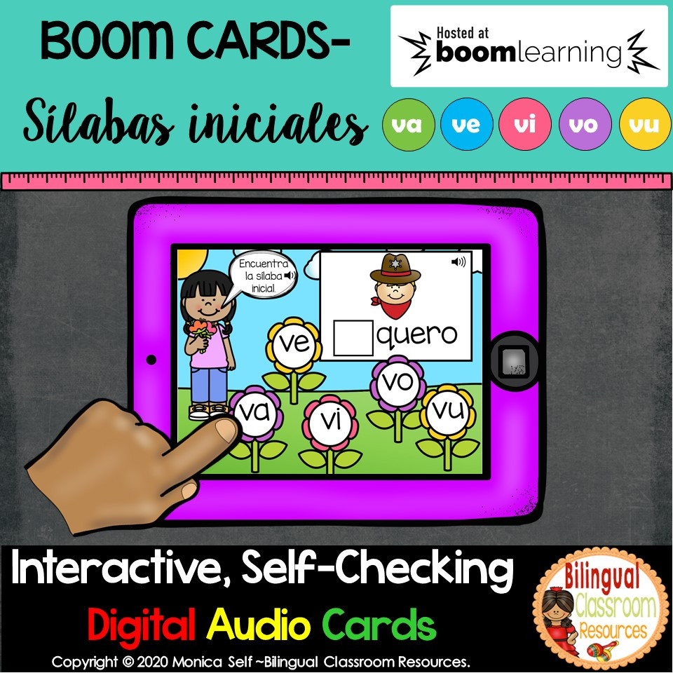BOOM Cards Sílabas iniciales- va, ve, vi, vo, vu (Distance Learning ...