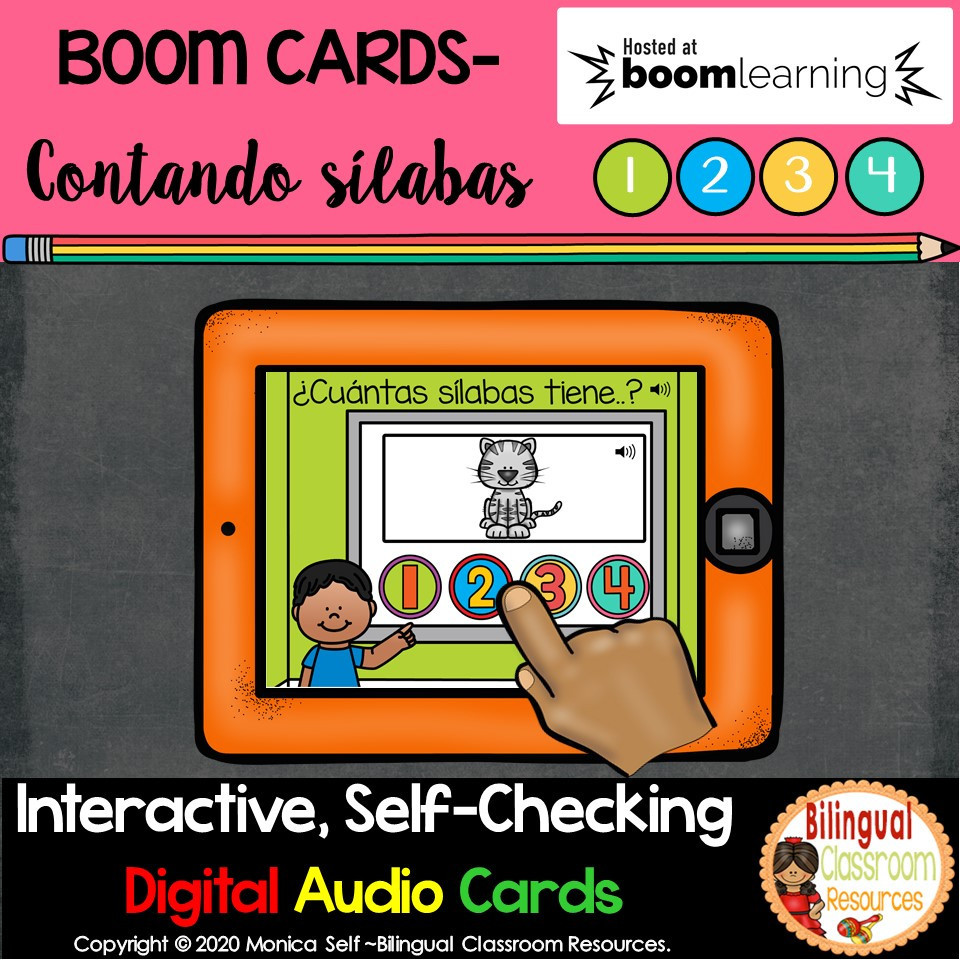 BOOM Cards Counting Syllables in Spanish-Contando sílabas (Distance ...