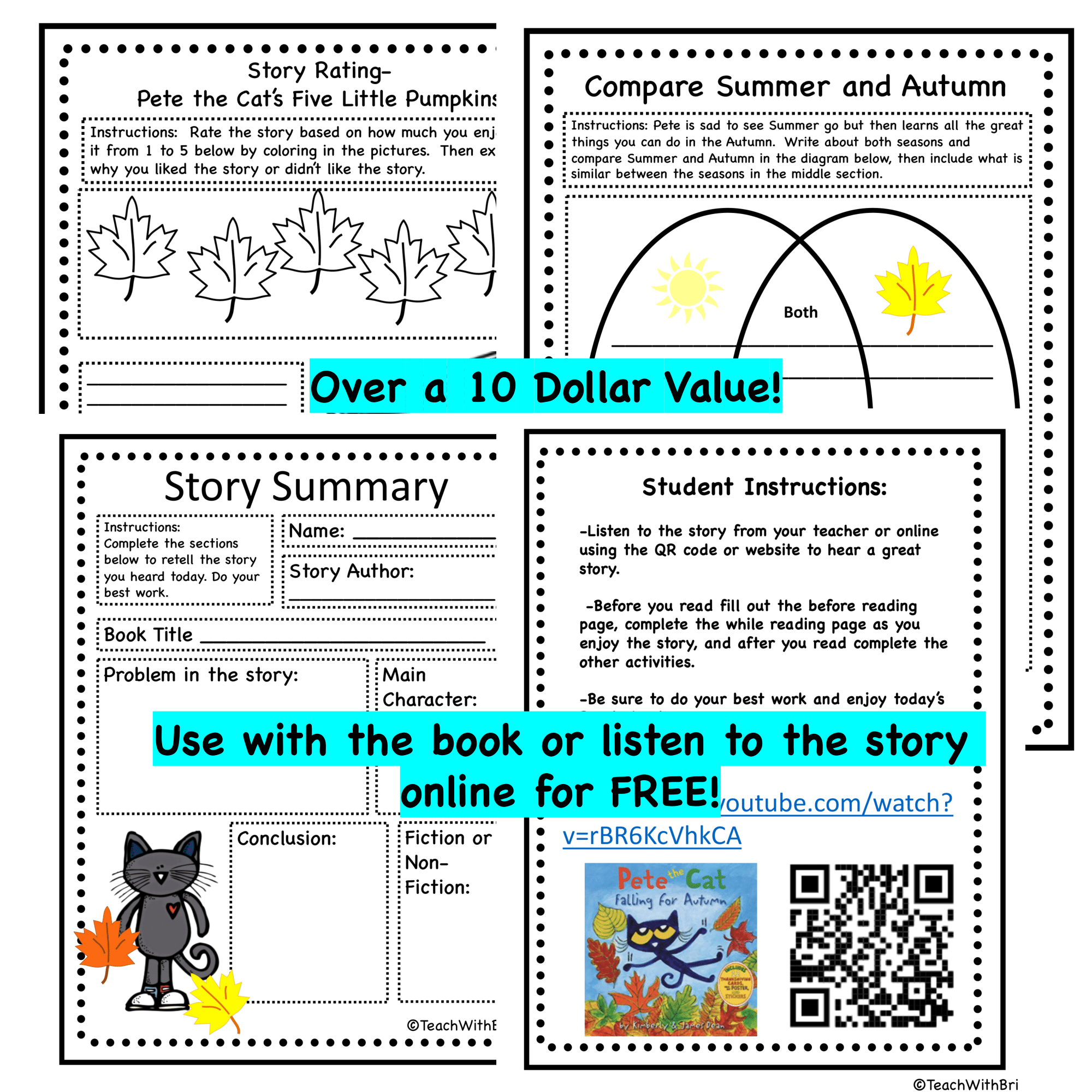 Digital Version of Pete the Cat falling for autumn