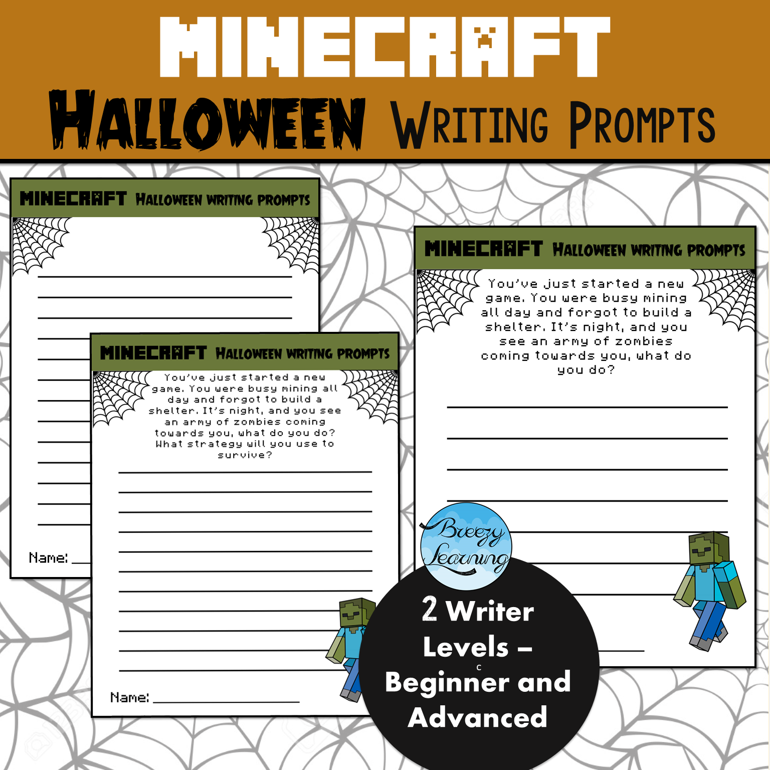 Minecraft Halloween Writing Prompts/Story Starters